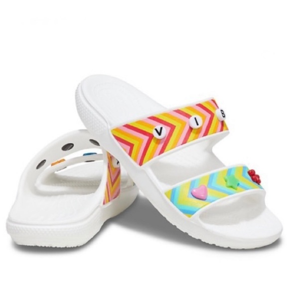 CROCS | Shoes | Classic Crocs Festival Vibes Sandal Slides Rainbow ...